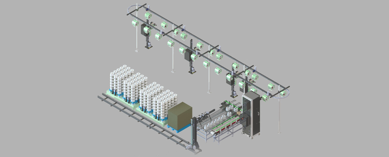 Cone Transport and Packing System for Textile Automation | LLS
